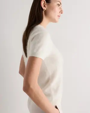 Quince Brushed Cashmere T-shirt - Ivory