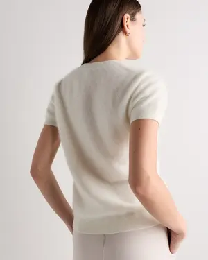 Quince Brushed Cashmere T-shirt - Ivory