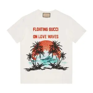 Gucci Sequined Slogan Print T-shirt