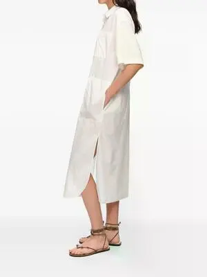 Bimba Y Lola Embroidered Cut-out Shirt Dress