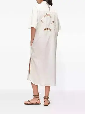Bimba Y Lola Embroidered Cut-out Shirt Dress