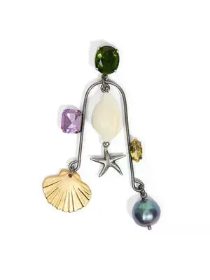 Bimba Y Lola Seashell And Crystal Earrings