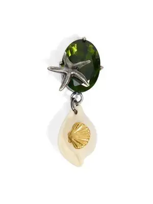 Bimba Y Lola Crystal And Seashell Drop Earrings