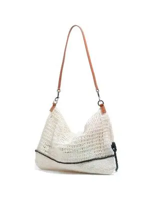Bimba Y Lola Crochet Shoulder Bag - White