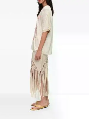 Bimba Y Lola Fringe Trim Skirt