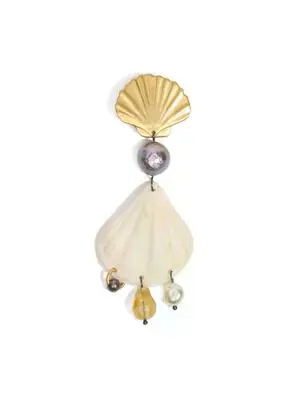 Bimba Y Lola Pearl And Shell Drop Earrings