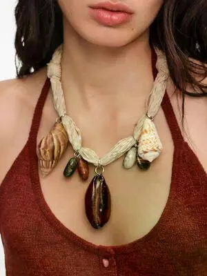 Bimba Y Lola Shell Pendant Cord Necklace