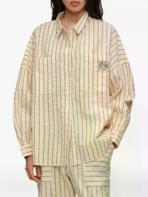 Bimba Y Lola Striped Cotton Blend Shirt
