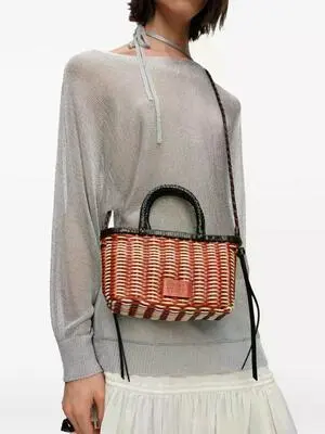 Bimba Y Lola Woven-leather Mini Tote Bag