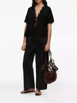 Bimba Y Lola Lace-trimmed V-neck Top