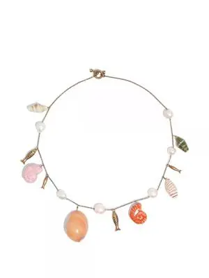 Bimba Y Lola Pearl Embellished Charm Necklace