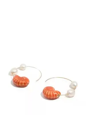 Bimba Y Lola Pearl Hoop Earrings