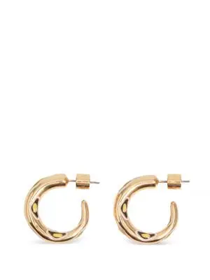 Bimba Y Lola Enamel Hoop Earrings - Gold
