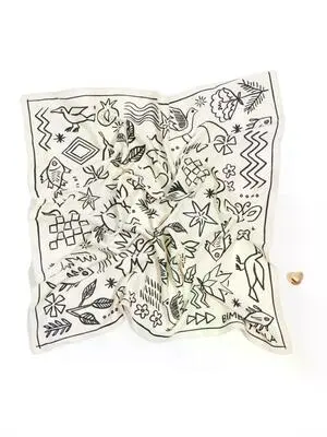 Bimba Y Lola Sketch-motif Scarf Bag Charm