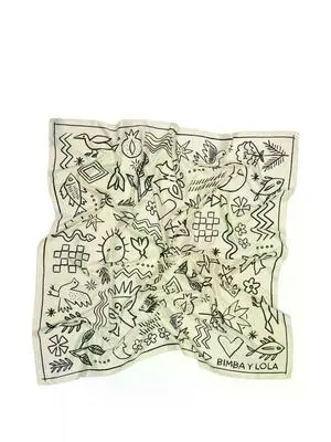 Bimba Y Lola Sketch-motif Scarf
