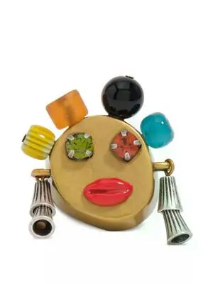 Bimba Y Lola Embellished Face Ring - Gold