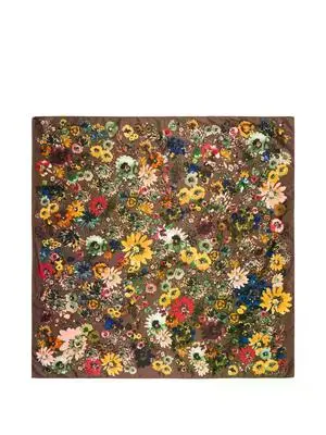 Bimba Y Lola Floral-print Scarf - Brown