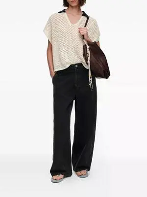 Bimba Y Lola Open-knit V-neck Top
