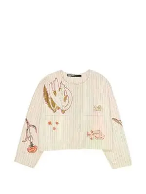 Bimba Y Lola Striped Printed Jacket - Neutrals