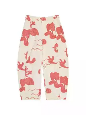 Bimba Y Lola Barrel Graphic-print Trousers - White