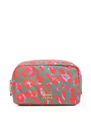 Bimba Y Lola Leopard-print Makeup Bag - Green