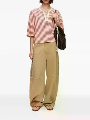 Bimba Y Lola Striped Lace-up T-shirt
