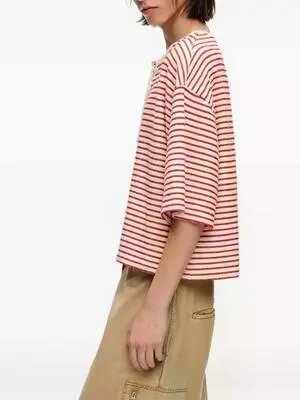 Bimba Y Lola Striped Lace-up T-shirt