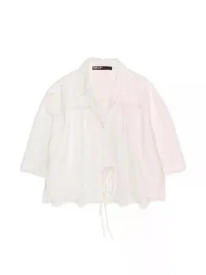 Bimba Y Lola Lace-trim Tie-neck Blouse