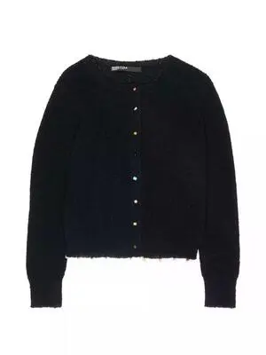 Bimba Y Lola Embellished Open-knit Cardigan - Black