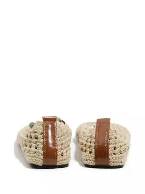 Bimba Y Lola Bead-embellished Crochet Ballet Flats