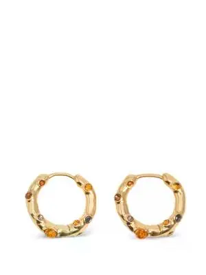 Bimba Y Lola Crystal Embellished Hoop Earrings - Gold