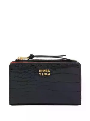 Bimba Y Lola Croc-effect Patent Wallet - Black