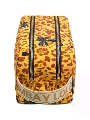 Bimba Y Lola Leopard Print Palm Motif Make-up Bag