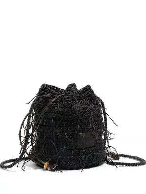 Bimba Y Lola Mini Plaited Leather Bucket Bag - Brown