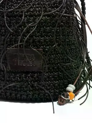 Bimba Y Lola Mini Plaited Leather Bucket Bag