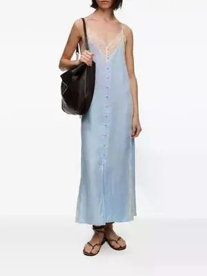 Bimba Y Lola Lace-trim Button-front Midi Dress