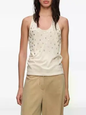 Bimba Y Lola Embellished Scoop Neck Top