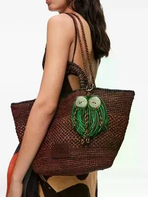 Bimba Y Lola Fringed Keyring With Button Embellishment