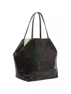 Bimba Y Lola Large Leather Shopper Bag With Embossed Logo