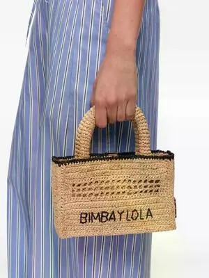 Bimba Y Lola Natural Raffia Braided Mini Bag - Neutrals