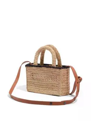 Bimba Y Lola Natural Raffia Braided Mini Bag - Neutrals