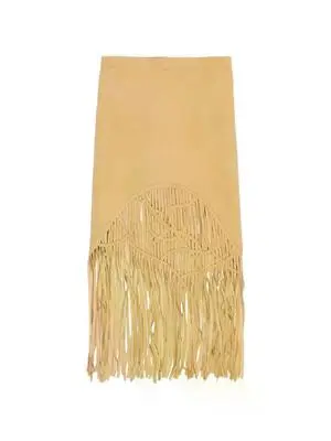 Bimba Y Lola Suede Fringe Skirt