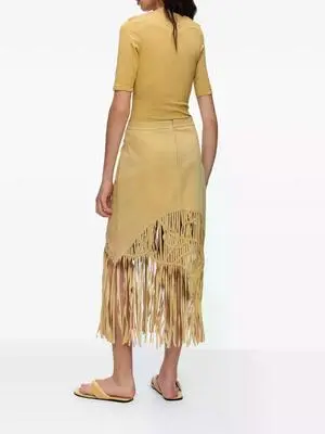 Bimba Y Lola Suede Fringe Skirt