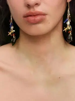 Bimba Y Lola Resin Shell Drop Earrings - Brown