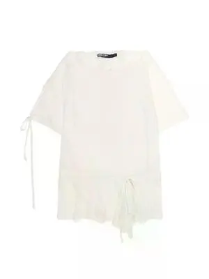 Bimba Y Lola Ivory Linen Drawstring Top