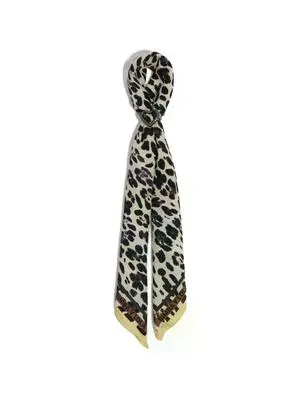 Bimba Y Lola Leopard-print Scarf Bag Charm - Black