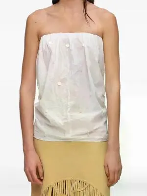 Bimba Y Lola Ruched Strapless Top - White