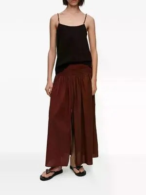 Bimba Y Lola Smocked Gathered Skirt - Brown