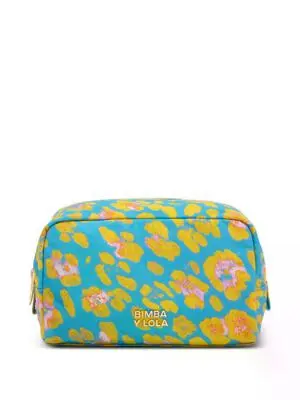 Bimba Y Lola Leopard Print Makeup Bag - Blue