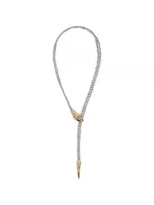 Bimba Y Lola Snake-head Beaded Necklace - Silver